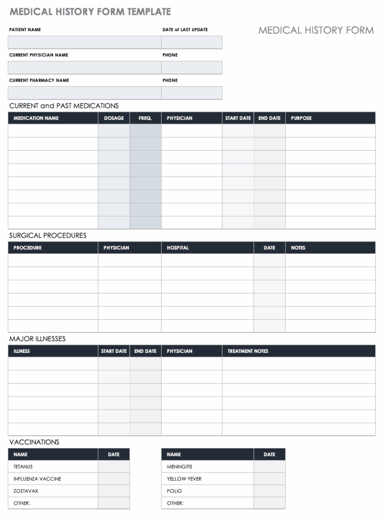 Printable Patient Medical Record Template - Printable Design Models